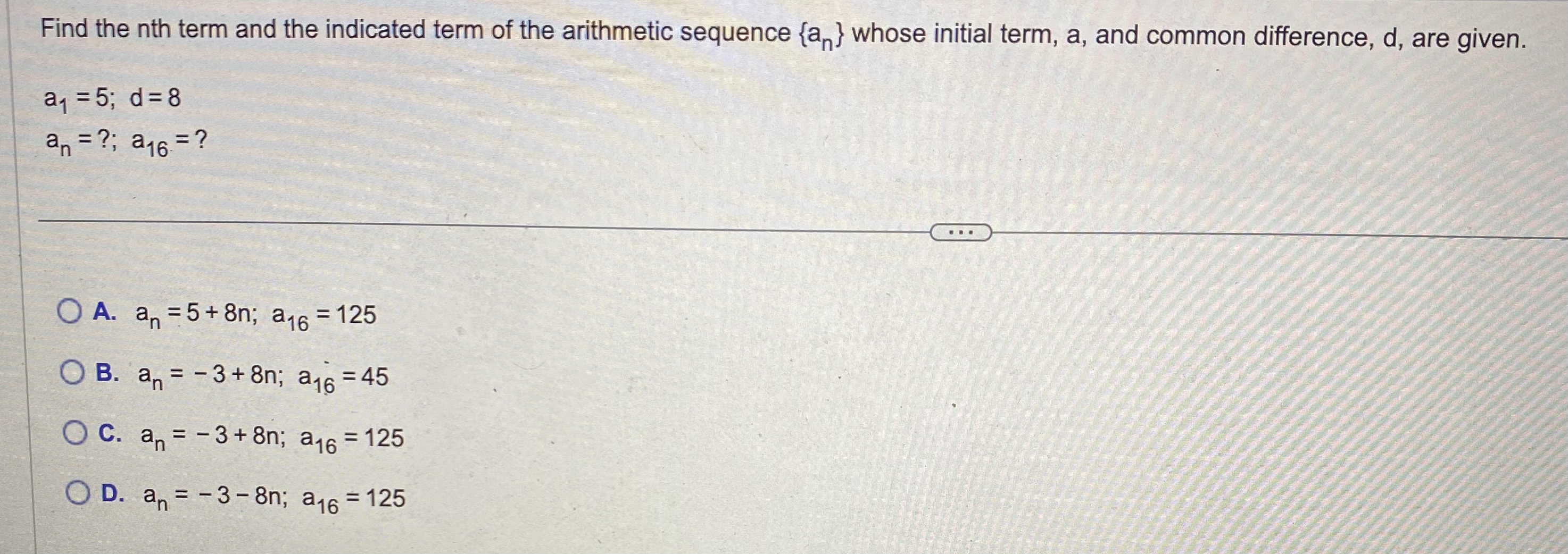 Solved Find the nth term and the indicated term of the | Chegg.com