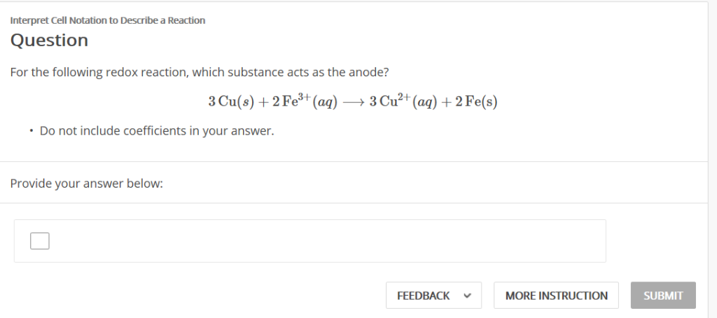 Solved Interpret Cell Notation to Describe a Reaction | Chegg.com
