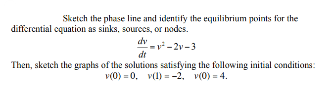 Solved Sketch the phase line and identify the equilibrium | Chegg.com