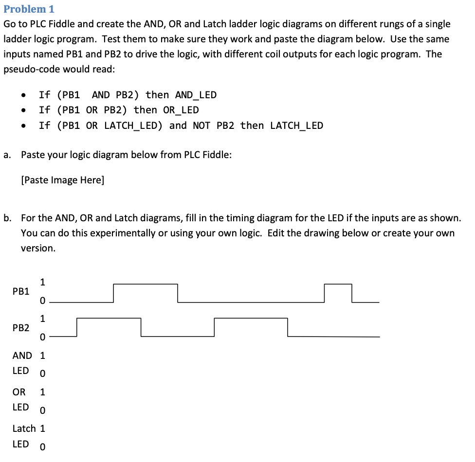 Solved Go to PLC Fiddle and create the AND, OR and Latch | Chegg.com