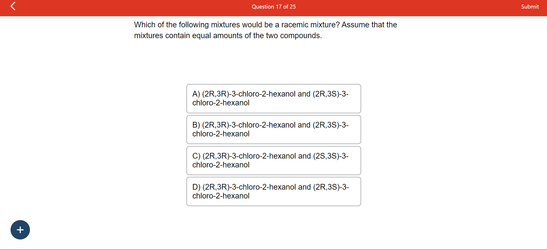 Solved Which of the following mixtures would be a racemic | Chegg.com