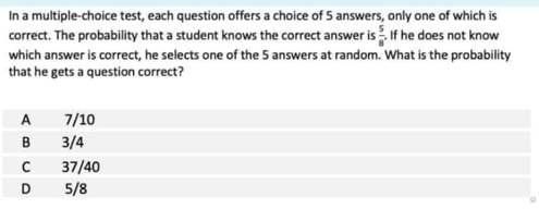 Solved In a multiple-choice test, each question offers a | Chegg.com