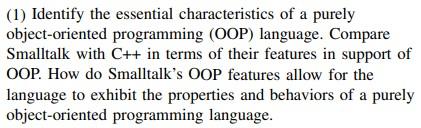 Solved (1) Identify the essential characteristics of a | Chegg.com