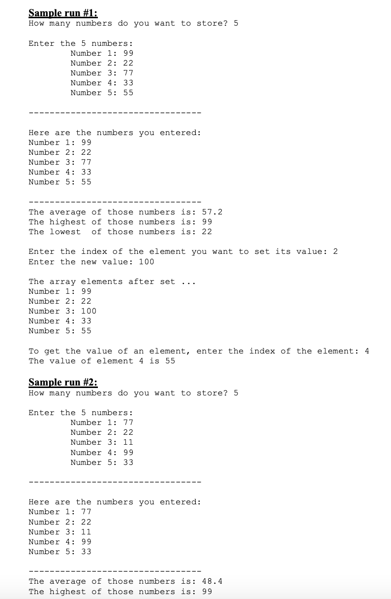 Solved Number Array Class Design A Numberarray Class That 