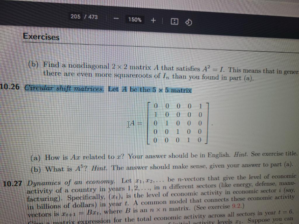 Solved 205 / 473 150% + Exercises (b) Find a nondiagonal 2 x | Chegg.com