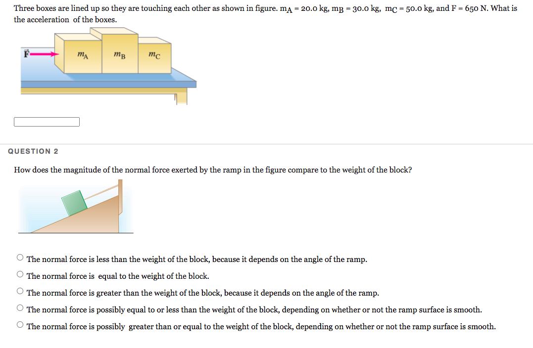 Solved Three boxes are lined up so they are touching each | Chegg.com