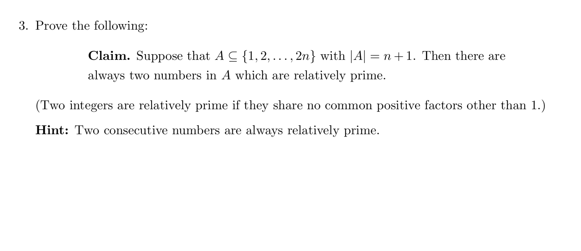 Solved 3. Prove the following: Claim. Suppose that | Chegg.com