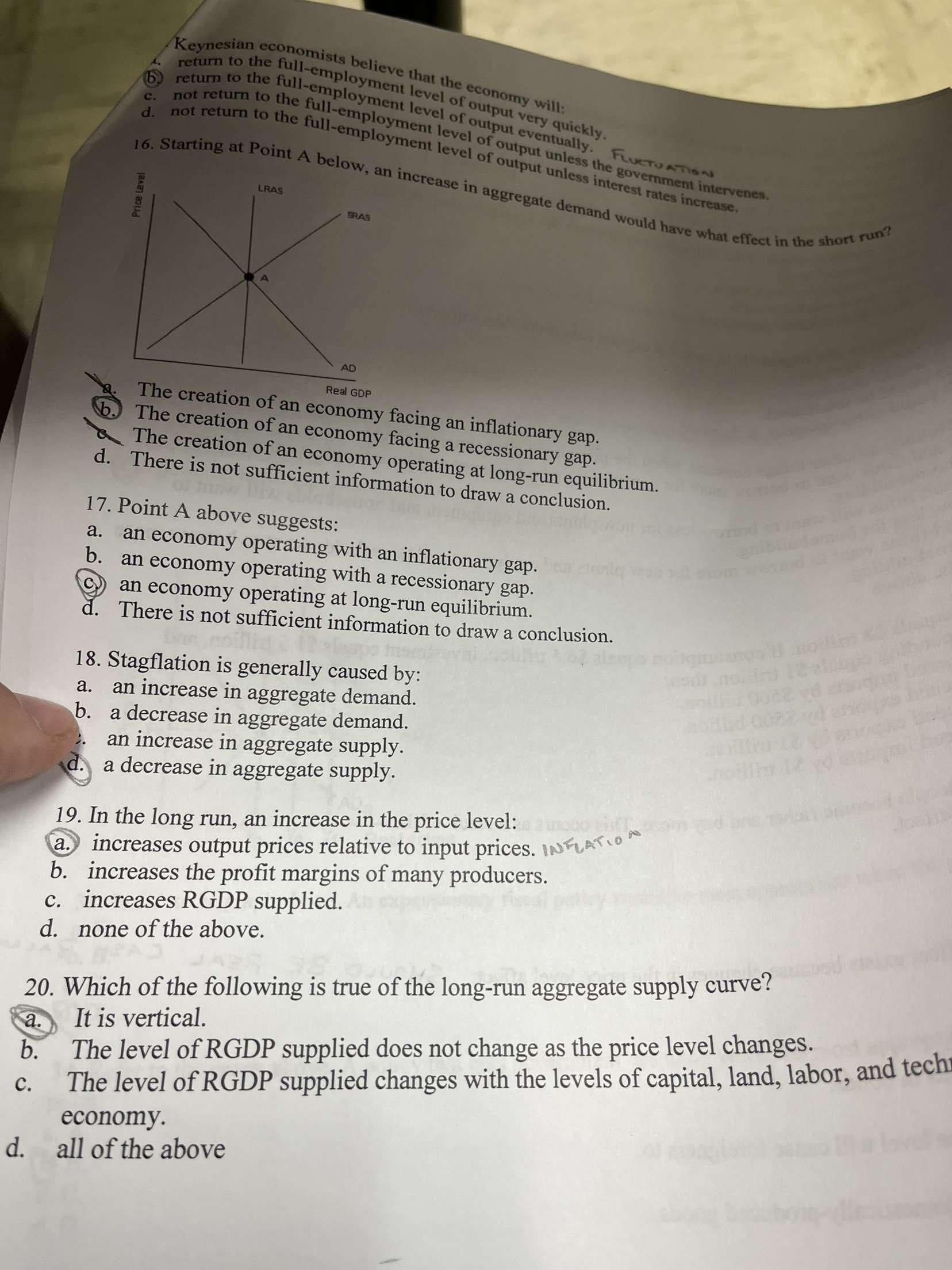 Solved (d) leftward shift of the ag demand curve OUTPUT WILL | Chegg.com