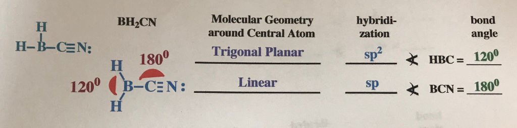 Solved For BH2CN, answer the following. 1.) Draw the | Chegg.com