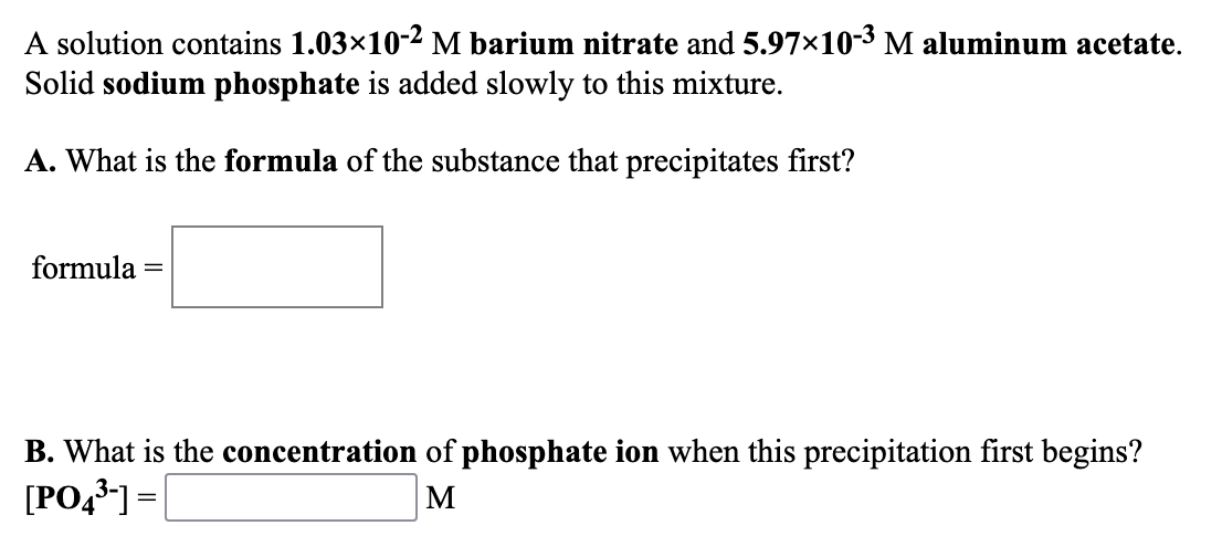 Solved A solution contains 1.03x10-2 M barium nitrate and | Chegg.com