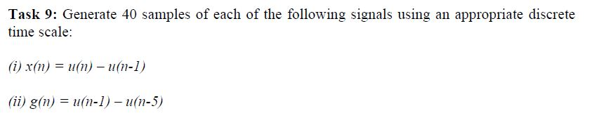 Solved Task 9: Generate 40 samples of each of the following | Chegg.com