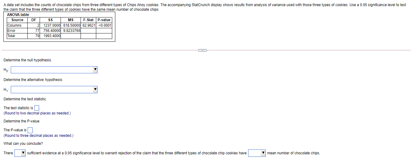 Solved A data set includes the counts of chocolate chips | Chegg.com
