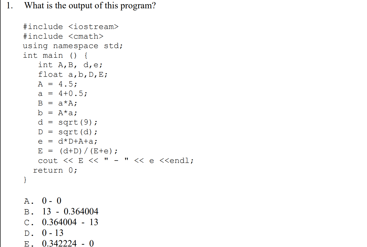 Solved code class="asciimath">What is the output of this | Chegg.com