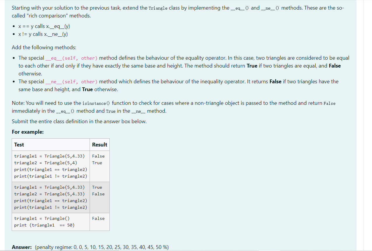 Solved Define a class named Triangle which represents a | Chegg.com