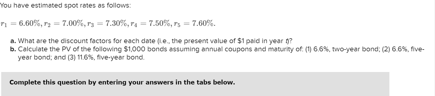Solved What are the discount factors for each date (i.e., | Chegg.com