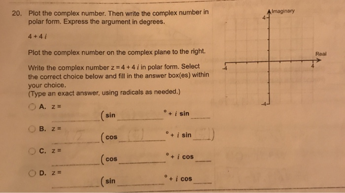 Solved Plot the complex number. Then write the complex | Chegg.com