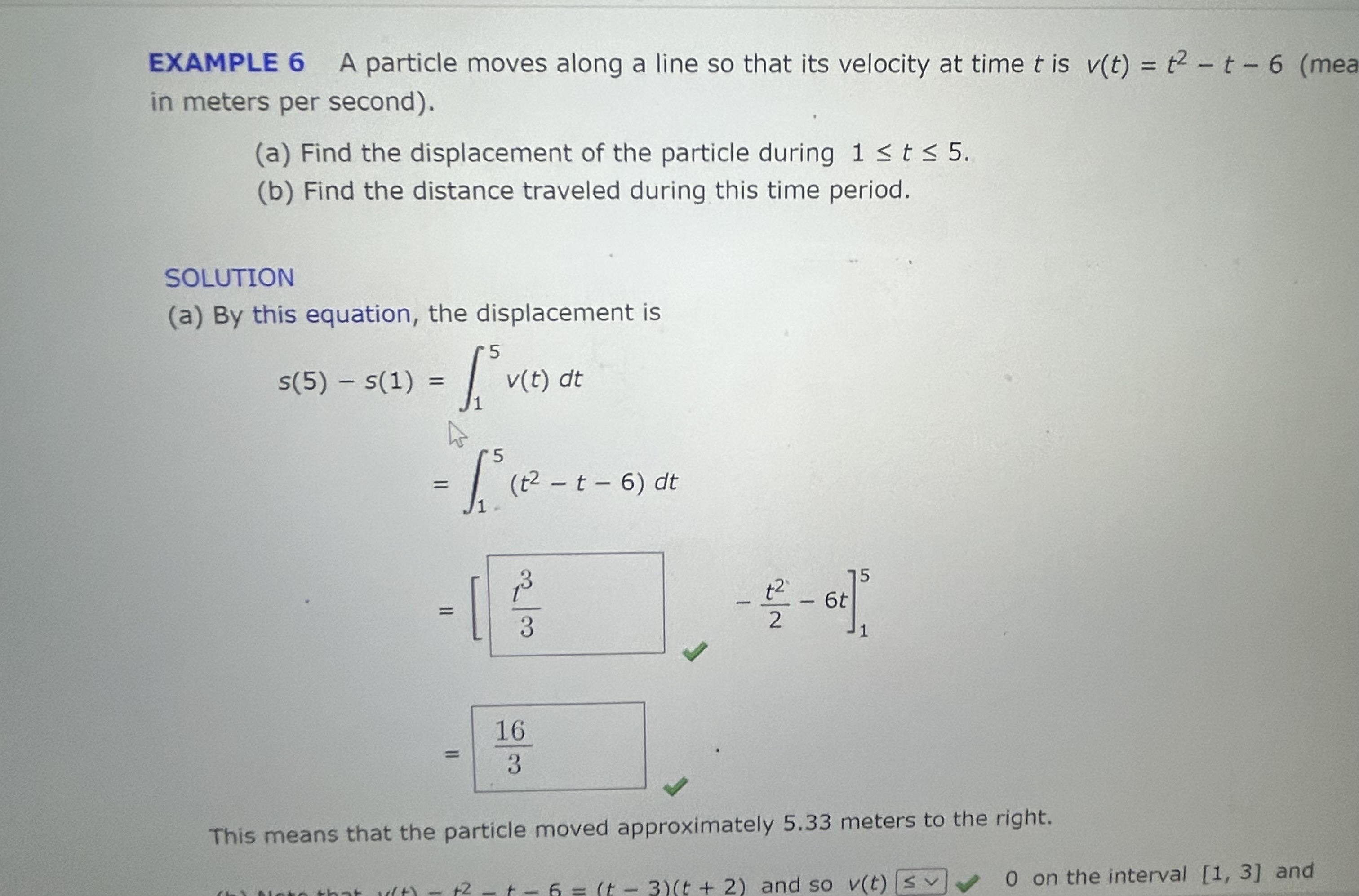 Solved EXAMPLE 6 A particle moves along a line so that its | Chegg.com