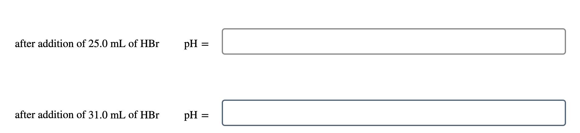Solved Calculate the pH for each of the cases in the | Chegg.com