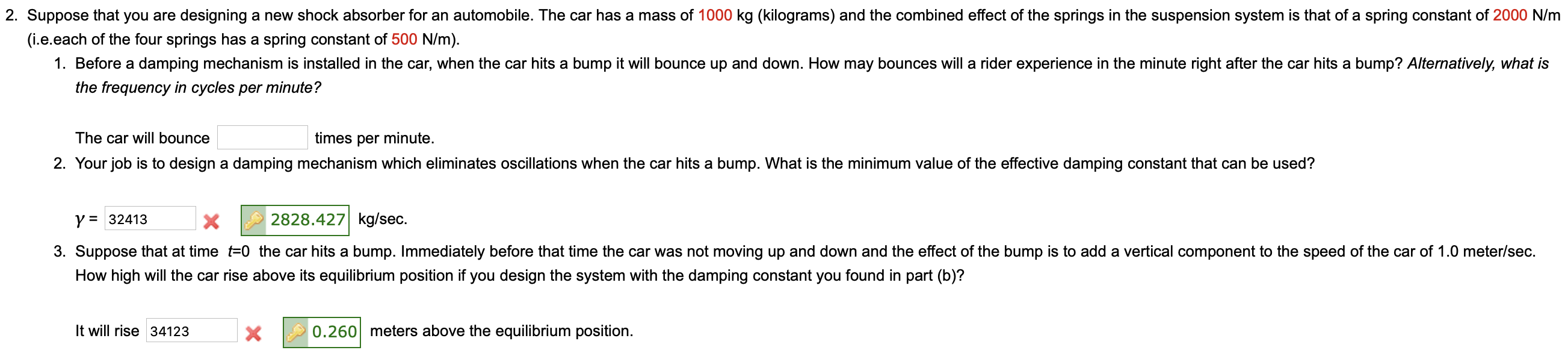 Solved 2. Suppose that you are designing a new shock | Chegg.com