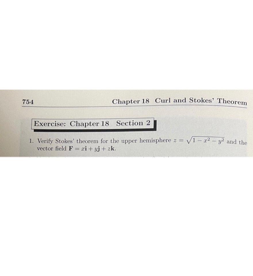 Solved 754 Chapter 18 Curl and Stokes' Theorem Exercise: | Chegg.com