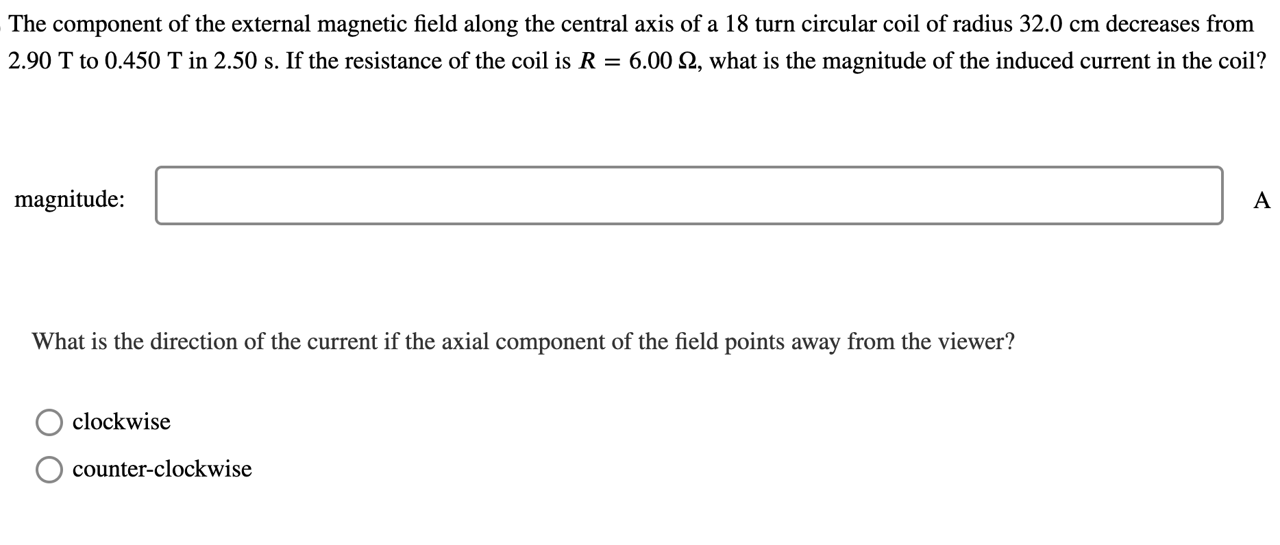 Solved The component of the external magnetic field along | Chegg.com
