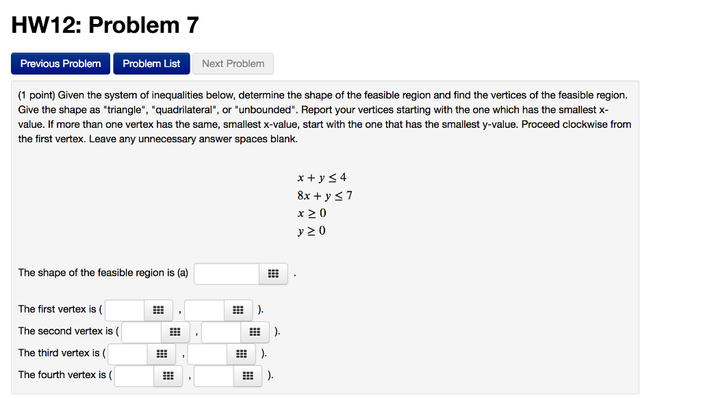 Solved Hw12 Problem 7 Previous Problem Problem List Next 7314