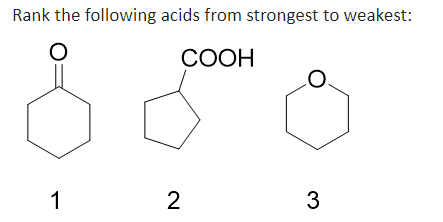 Solved Rank the following acids from strongest to weakest: | Chegg.com
