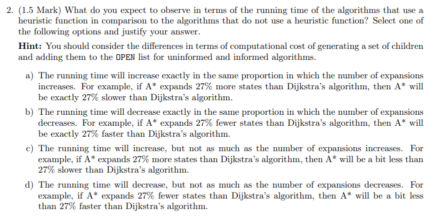 Solved 2. (1.5 Mark) What do you expect to observe in terms | Chegg.com