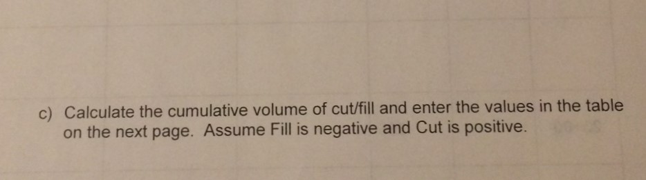 Solved The cut/fill data on the next page has been tabulated | Chegg.com