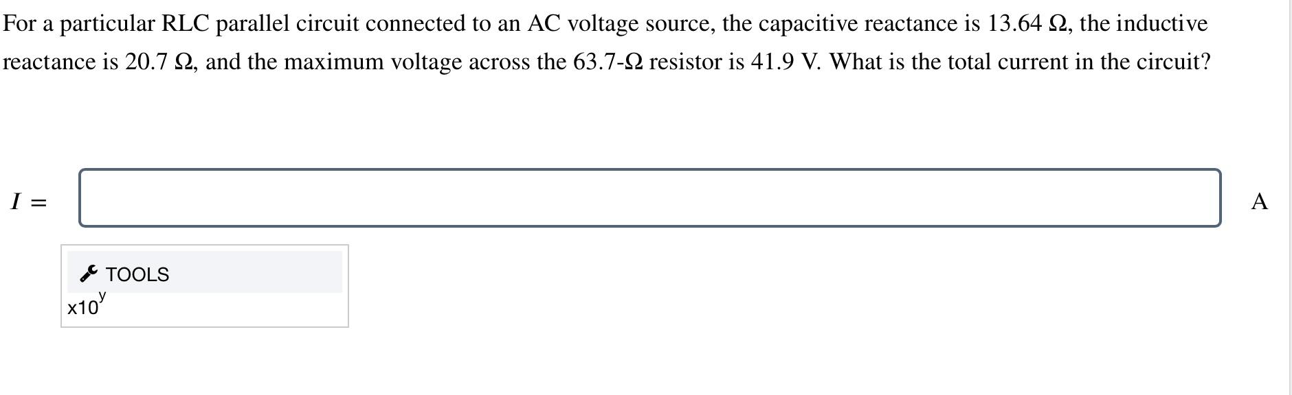 Solved For a particular RLC parallel circuit connected to an | Chegg.com