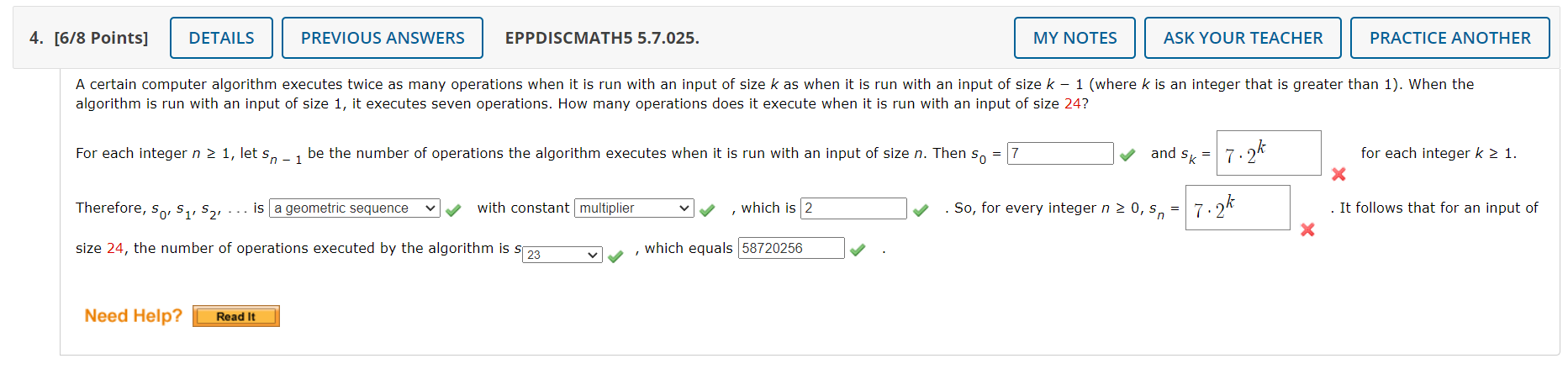 Solved Algorithm Is Run With An Input Of Size 1 It Executes