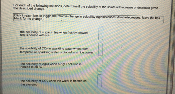 Solved For each of the following solutions, determine | Chegg.com