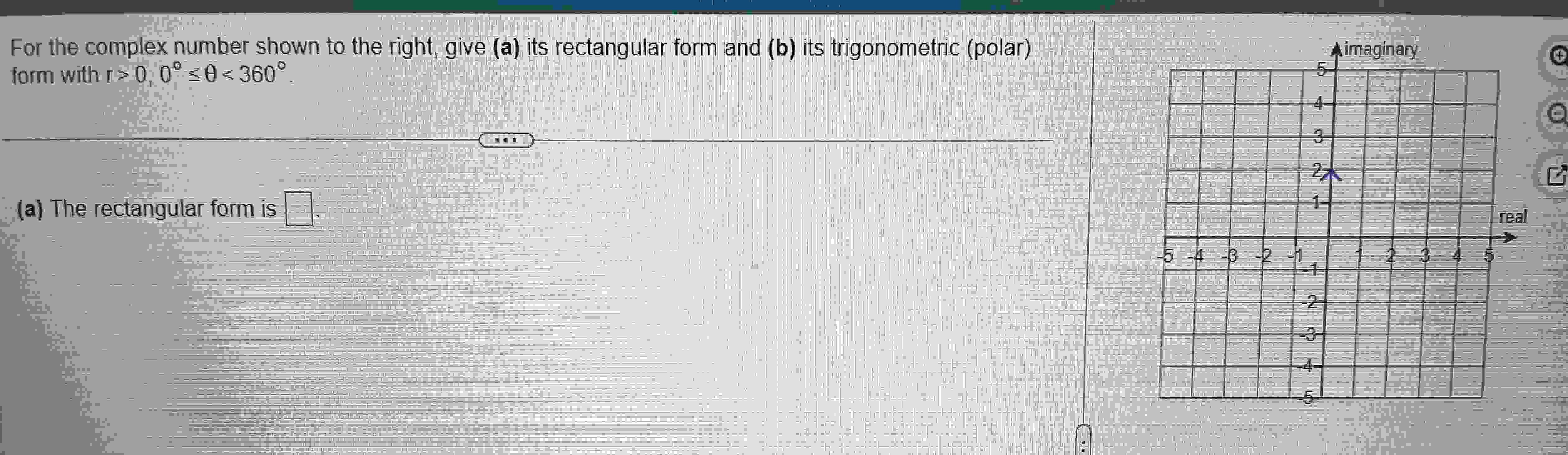 Solved For the complex number shown to the right, give (a) | Chegg.com