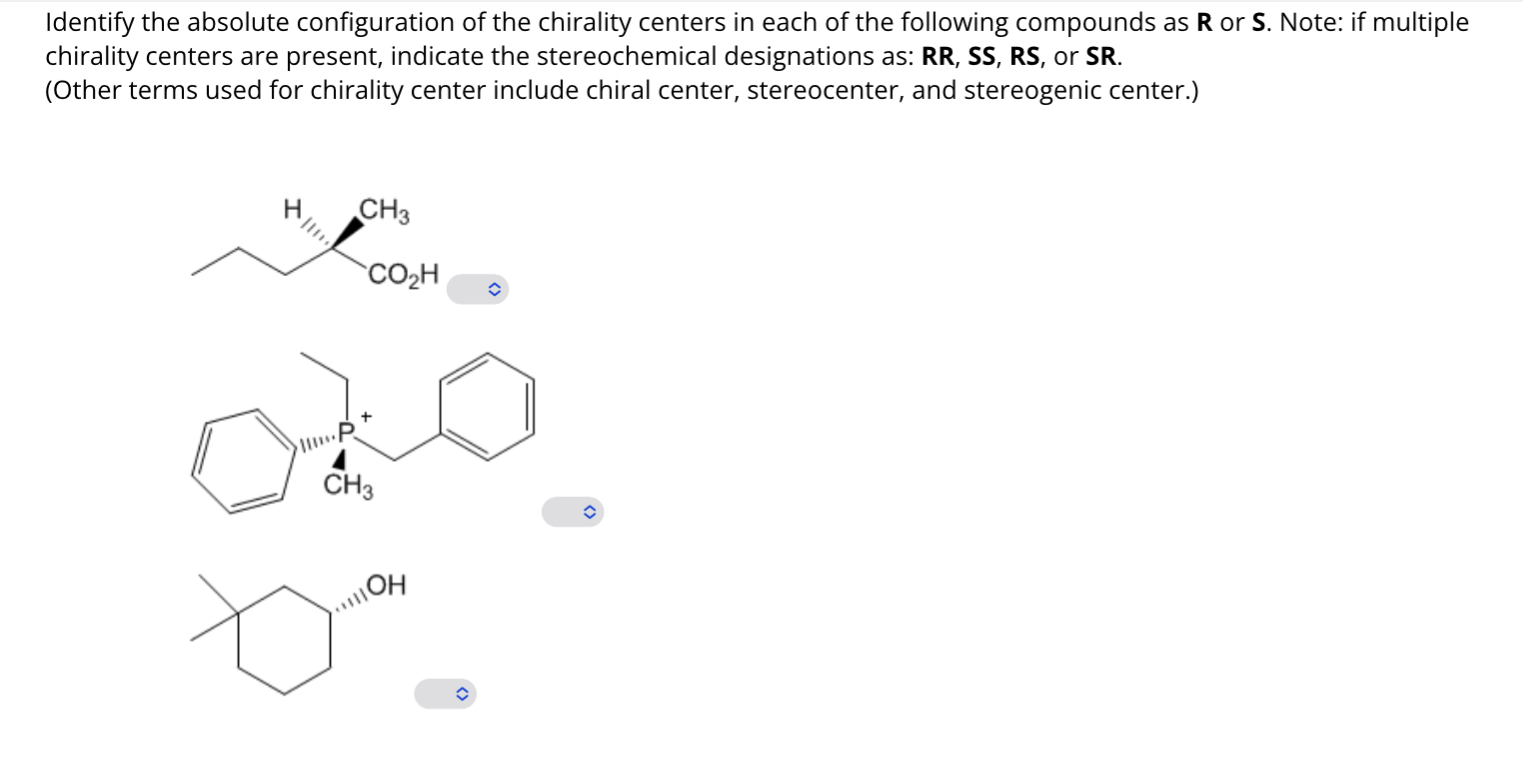 Solved Identify The Absolute Configuration Of The Chirality