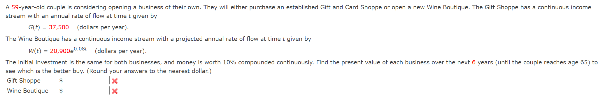 Solved stream with an annual rate of flow at time t given by | Chegg.com