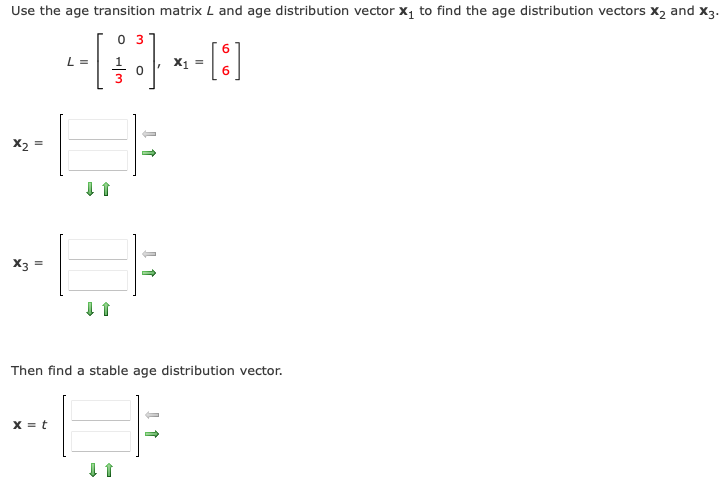 Solved Use the age transition matrix L and age distribution | Chegg.com