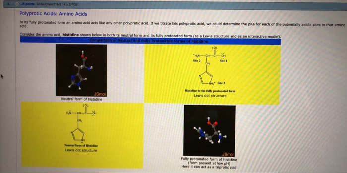 Solved Polyprotic Acids: Amino Acids In its fully protonated | Chegg.com