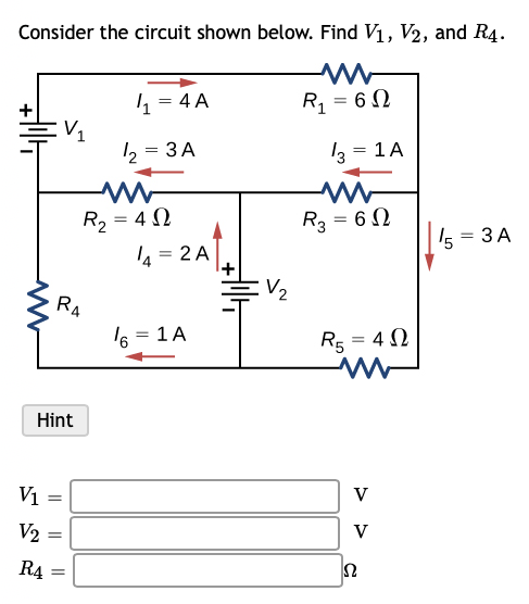 [Solved]: Consider the circuit shown below. Find V, V2, an