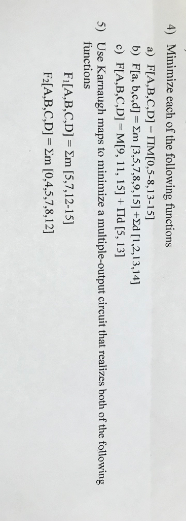 Solved 4) Minimize each of the following functions a) | Chegg.com