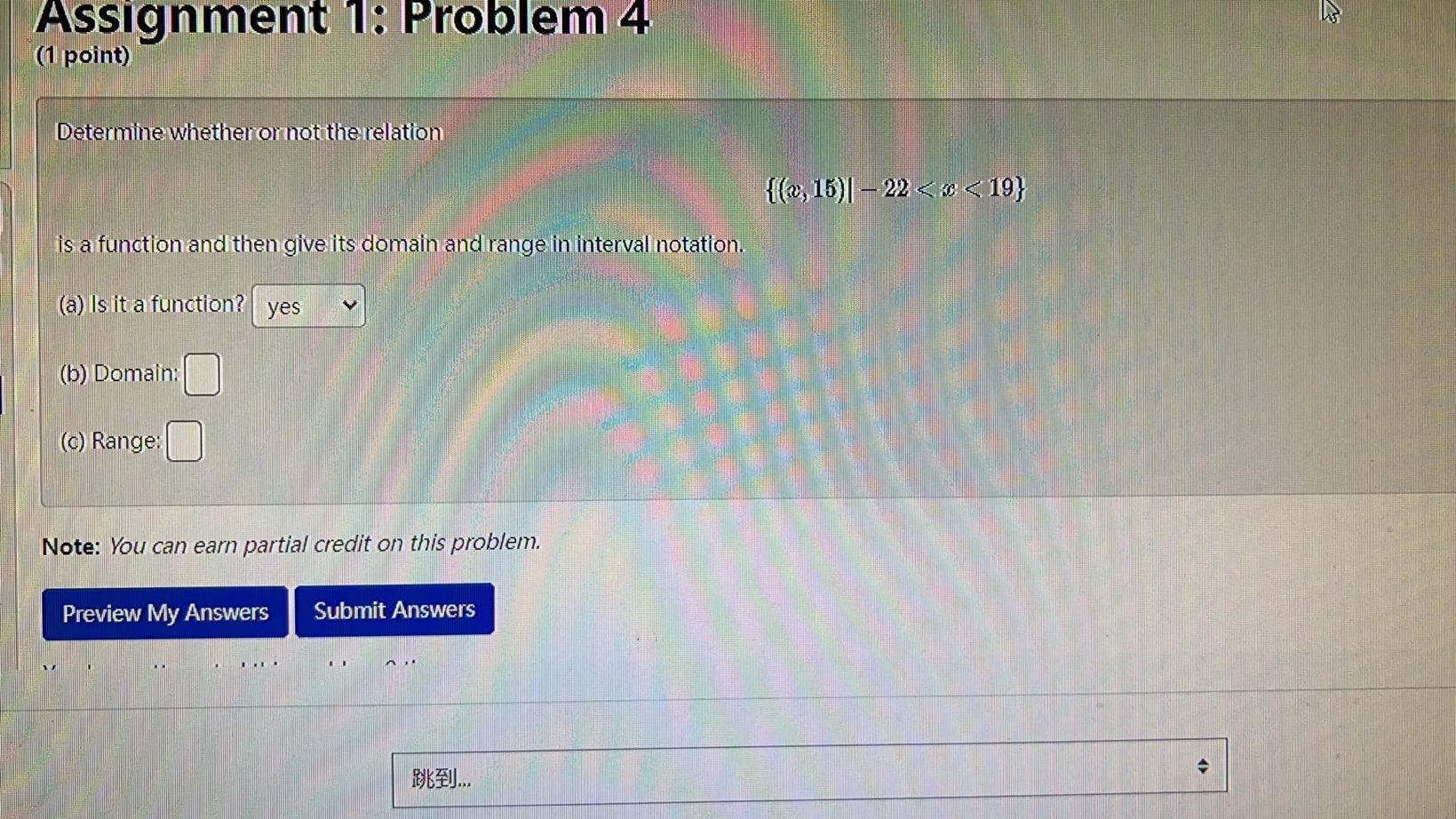 Solved Determine whether or not the relation {(w,15)∣−22 | Chegg.com