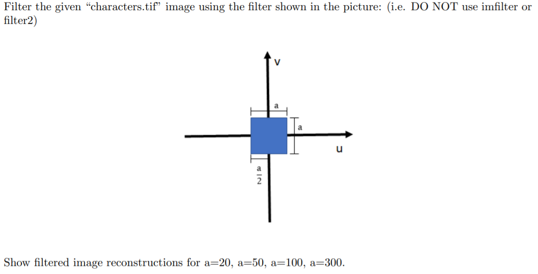 Filter the given "characters.tif" image using the | Chegg.com