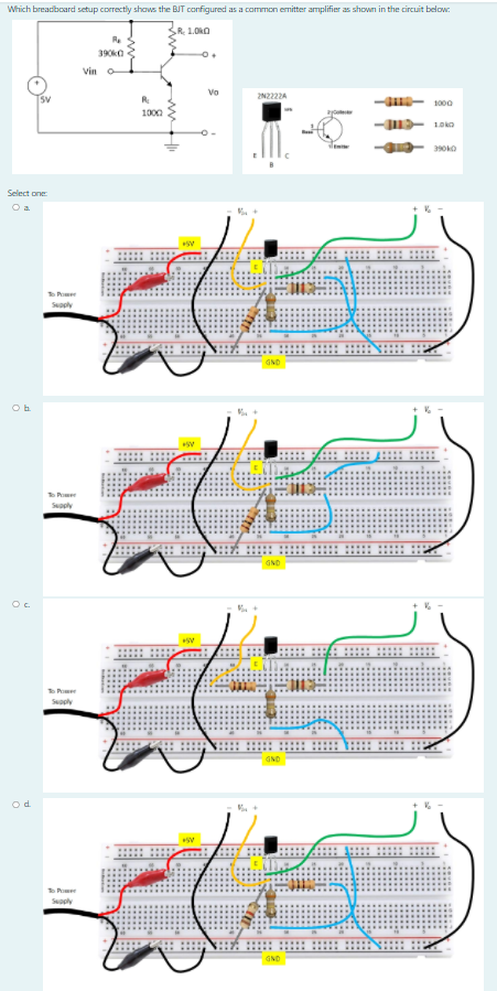 Solved Which breadboard setup correctly shows the BIT | Chegg.com