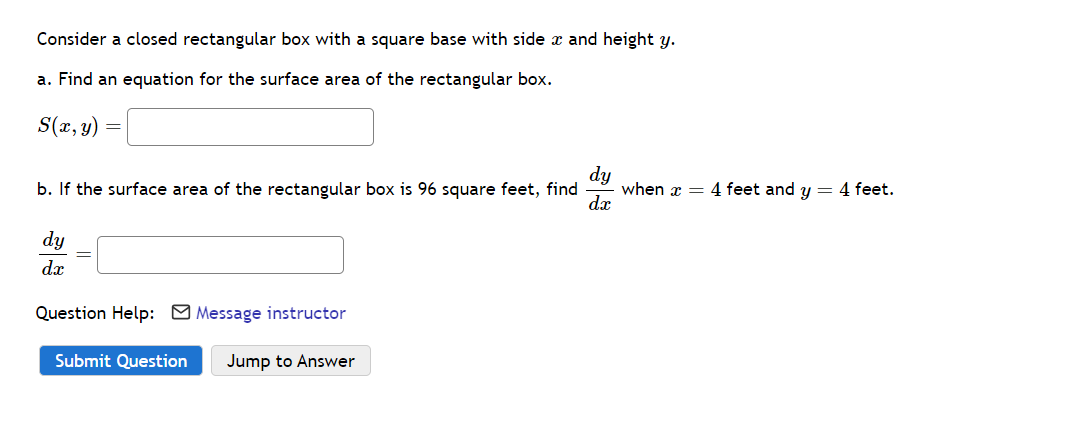 Solved Consider a closed rectangular box with a square base | Chegg.com