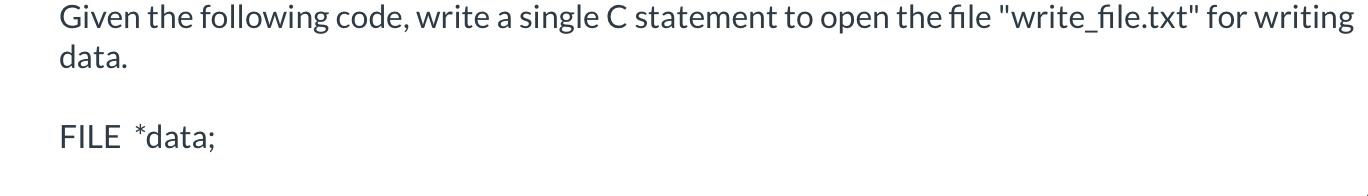 Solved a Given the following code, write a single C | Chegg.com