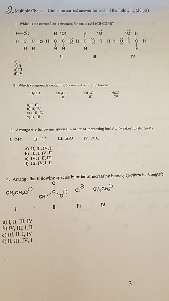 Solved ,Multiple Choice-Circle the correct answer for each | Chegg.com
