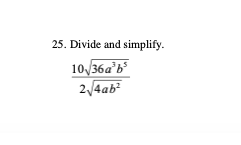 Solved 25 . Divide and simplify. 24ab21036a3b5 | Chegg.com