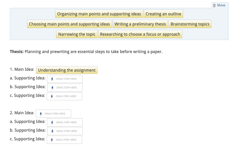 Thesis: Planning and prewriting are essential steps | Chegg.com
