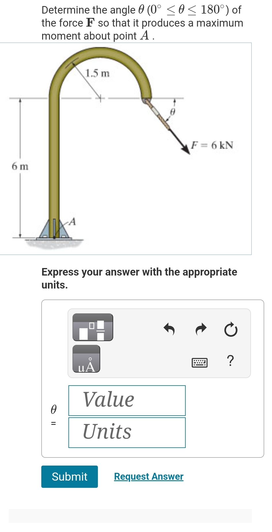 Solved Determine the angle θ(0∘≤θ≤180∘) of the force F so | Chegg.com