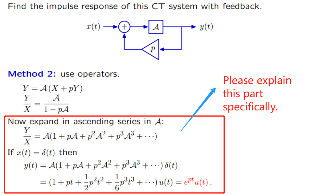 Solved Find the impulse response of this CT system with | Chegg.com
