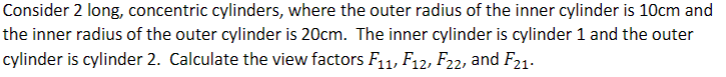 Solved Consider 2 long, concentric cylinders, where the | Chegg.com